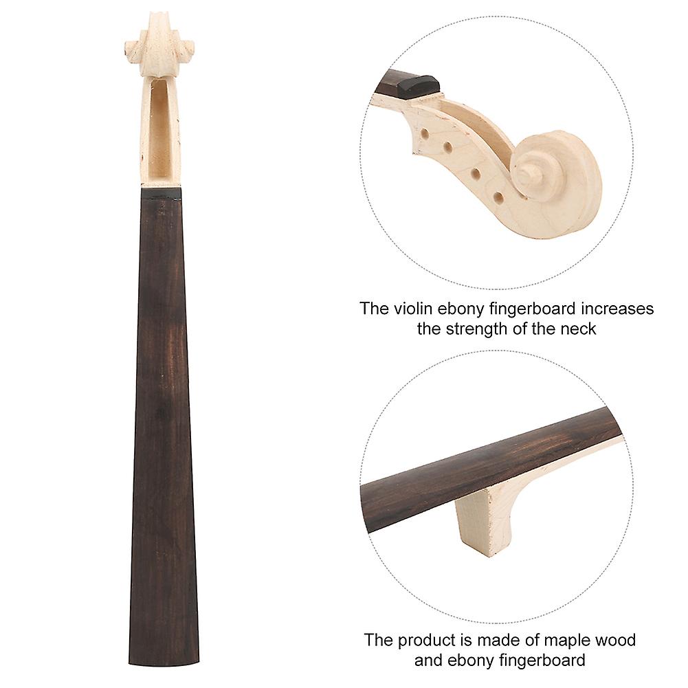 Violin Neck Maple with Ebony Fingerboard Black 4/4 Musical Instrument ...