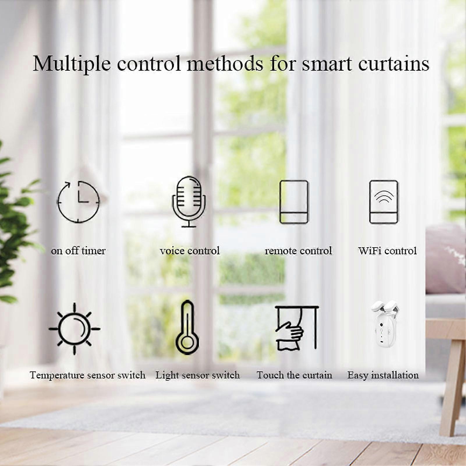 Smart Curtain Opener BT Remote Control Voice Control Automatic Curtain ...