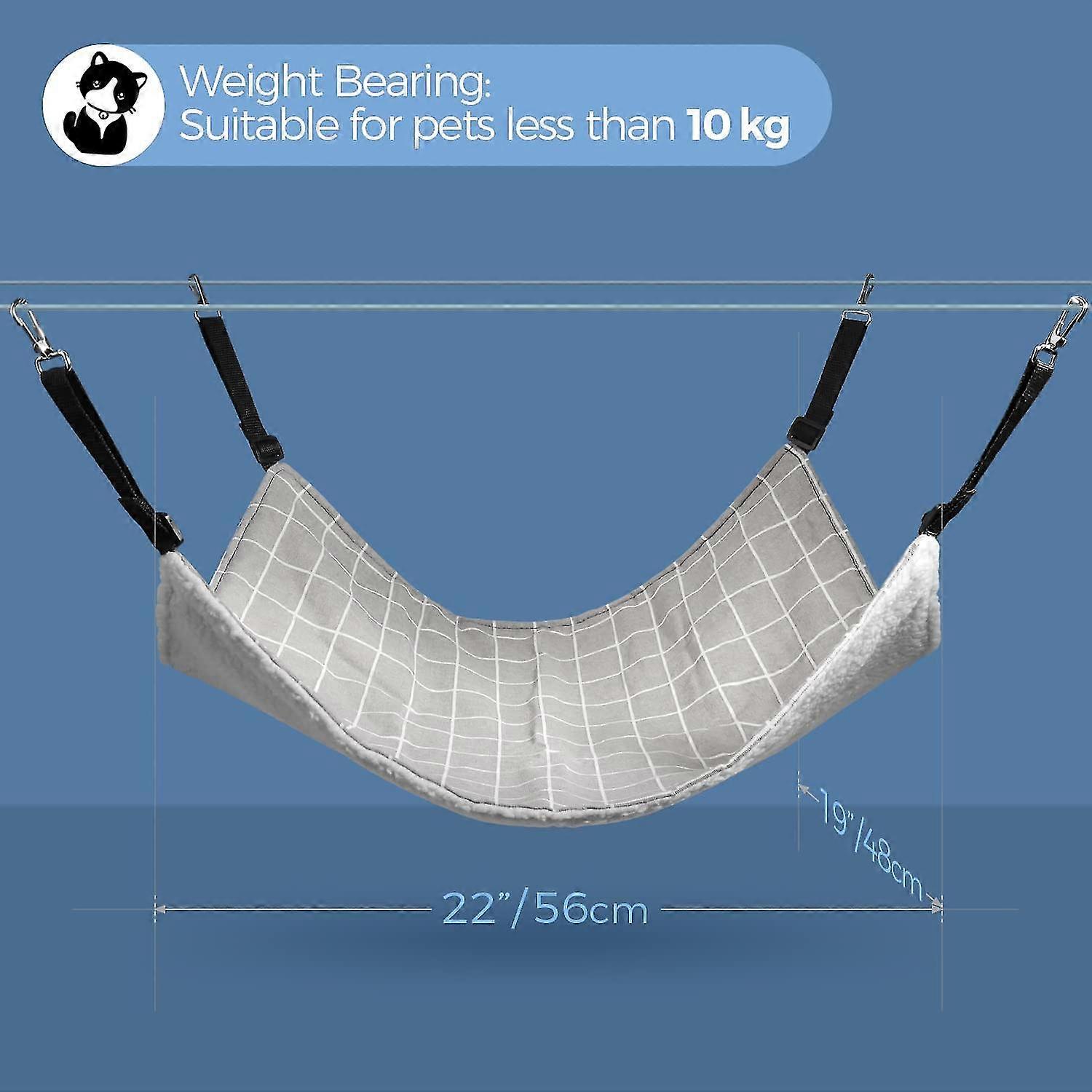 Katt hengekøye, pustende kjæledyr bur hengekøye med justerbare stropper ...