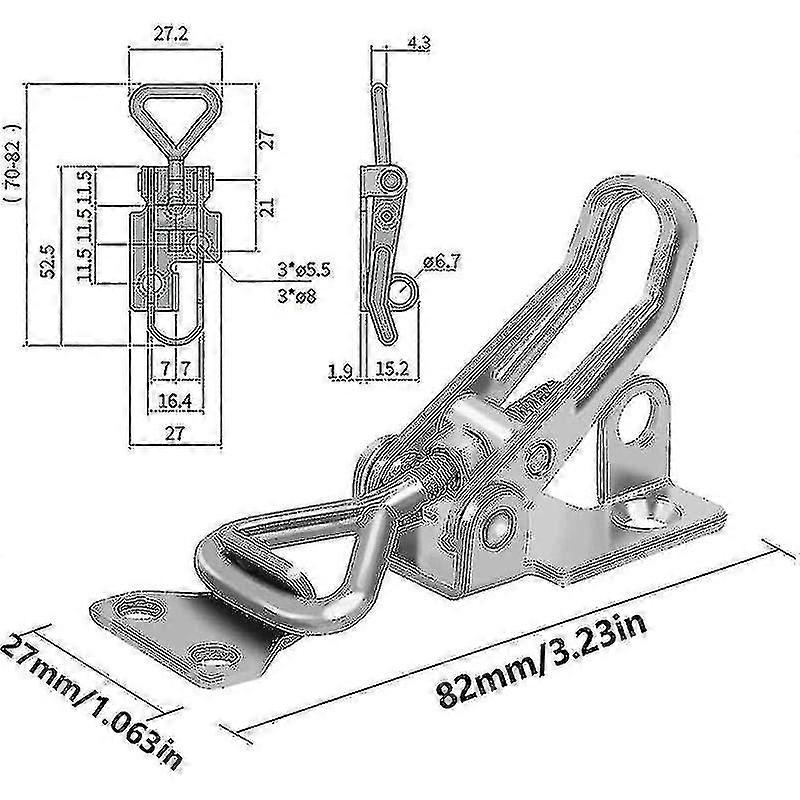 Stainless Steel Toggle Latch, 2 Pieces Metal Toggle Latch, Lever ...