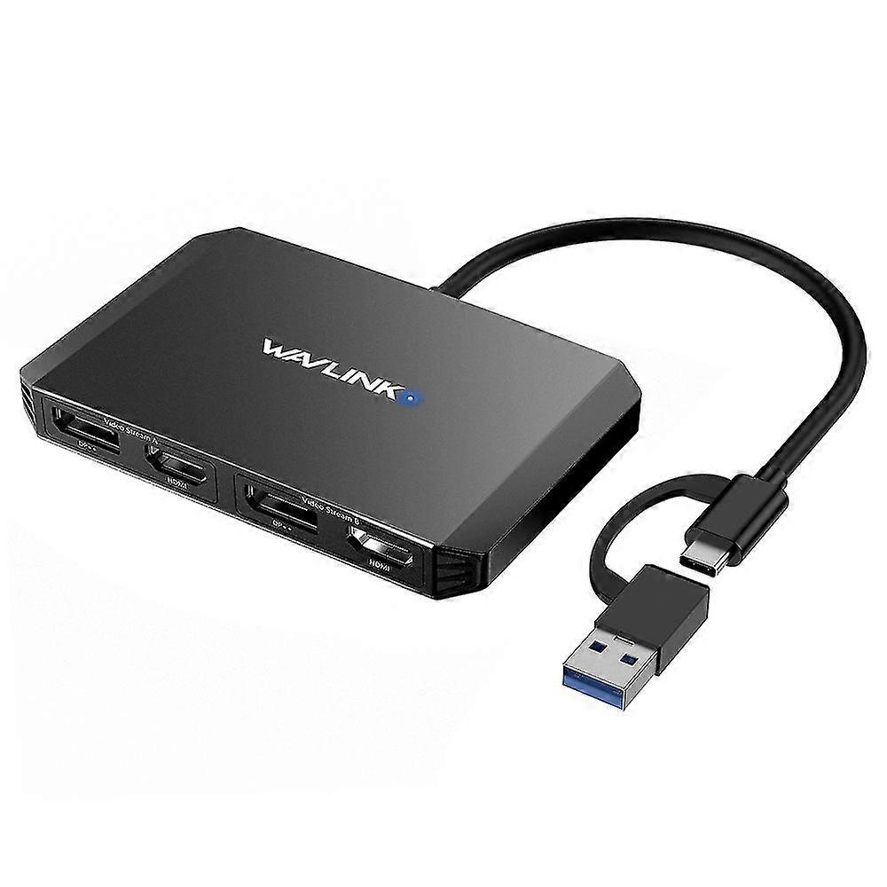 WAVLINK WL-UG69DH2 USB+Type-C to Dual 4K HD DisplayPort Dual Monitor ...