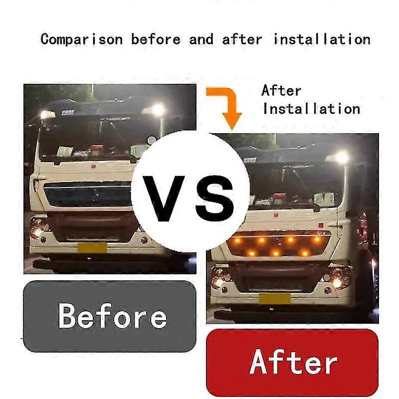 1 Set 24v Amber Ice Blue Led Truck Scania Front Grille Lights Daf ...