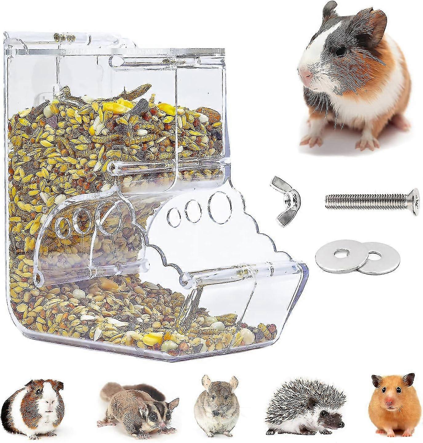 Hamsters Feeder Small Animals Automatic Dispenser Gravity Auto ...