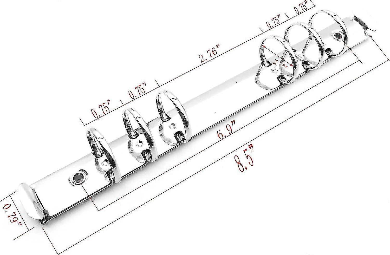 2 Pieces 6-hole Ring Binder Mechanisms Replacement Kit For Binder ...