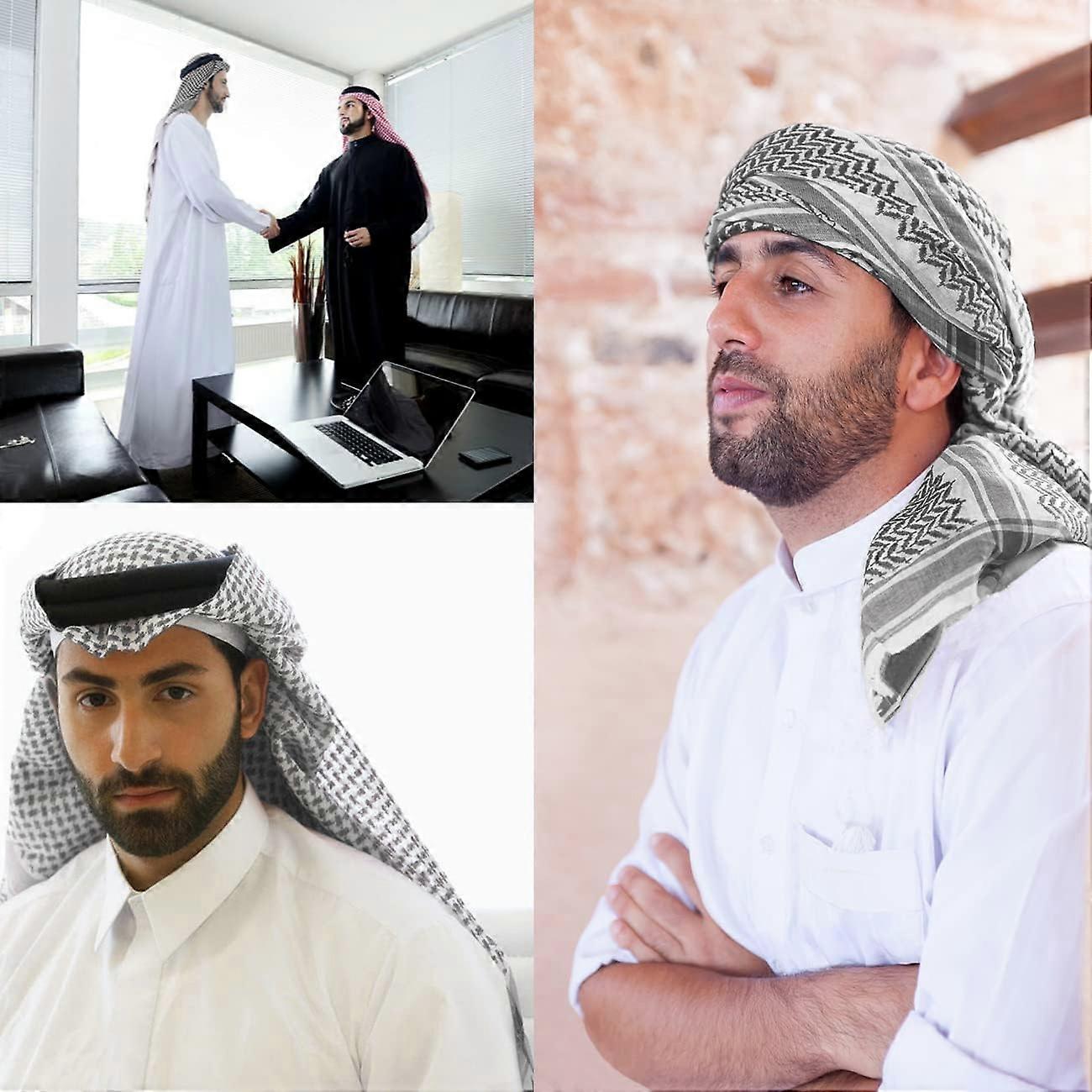 Classic Arabic Shemagh Turban Bandana Headscarf Breathable Soft Muslim ...