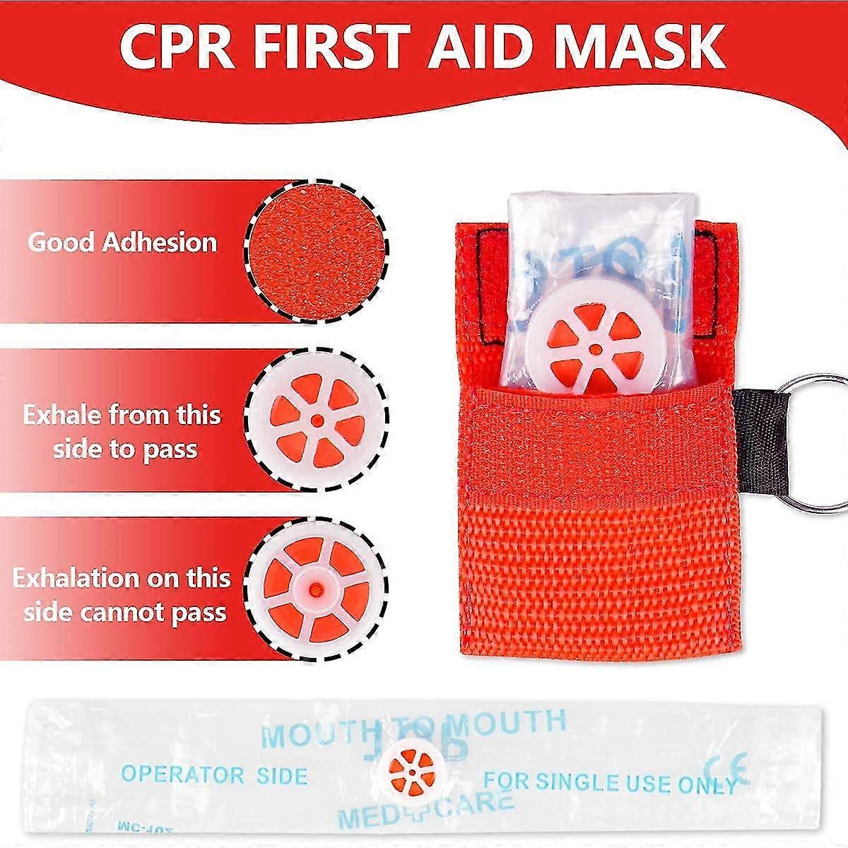 Cpr Mask Emergency Kit Rescue Face Shields With One-way Valve Breathing ...