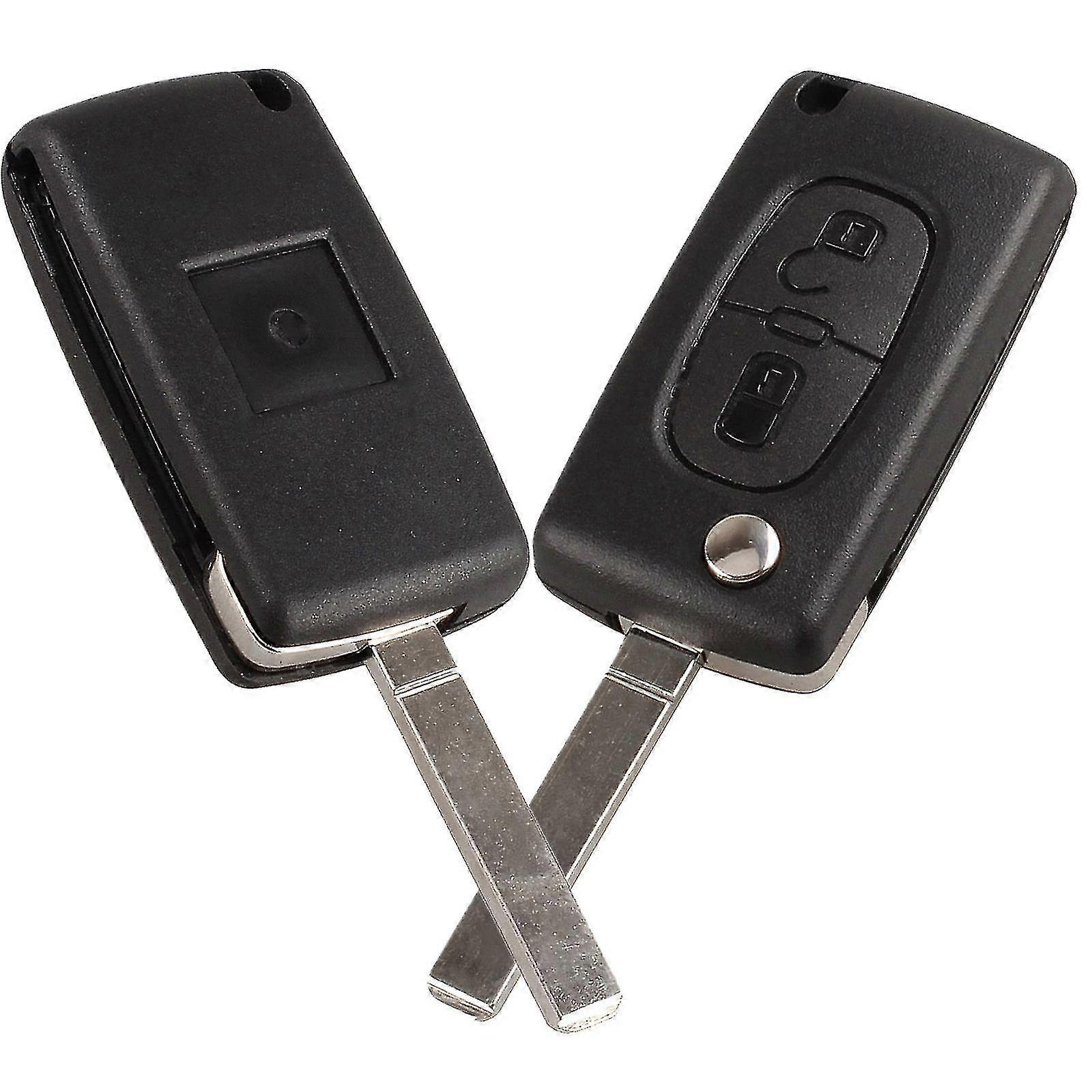 2 Buttons Key Shell Compatible Ce0523 Folding Flip Key For Peugeot 207 ...