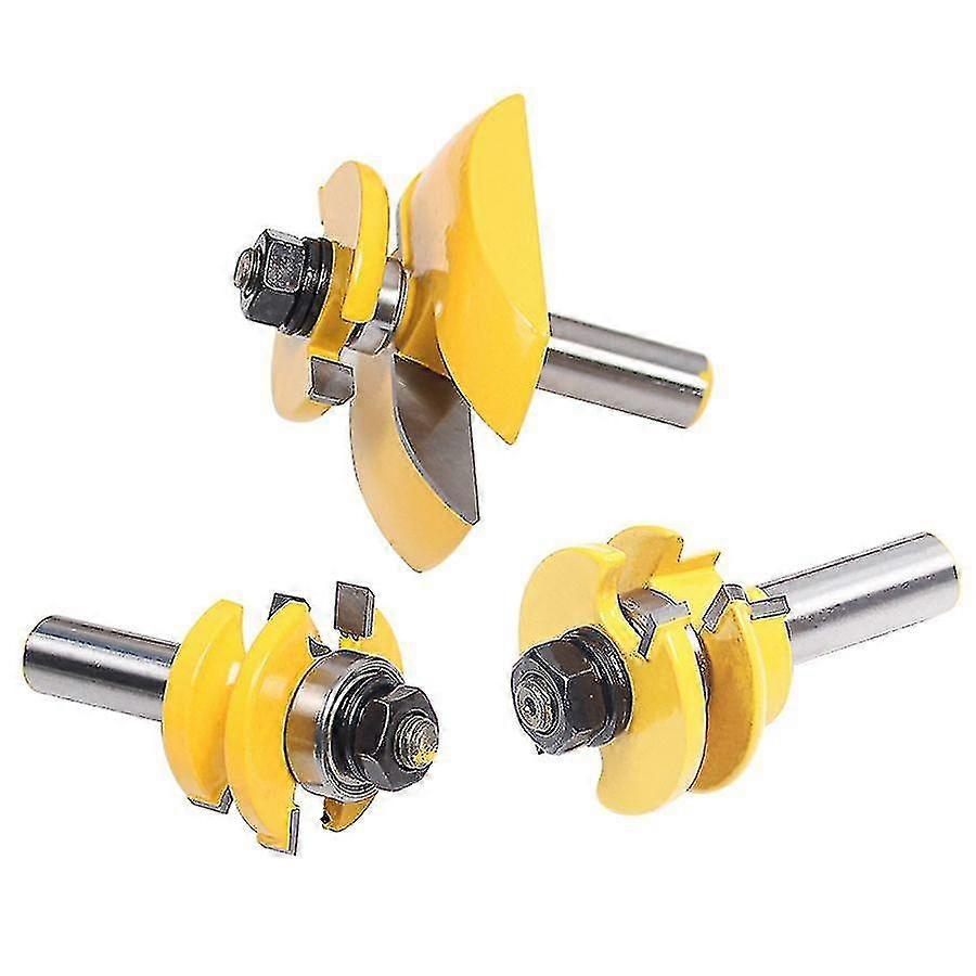 3pcs 1/2inch Rail & Blade Cutter Panel Cabinet Router Bits Set Milling ...