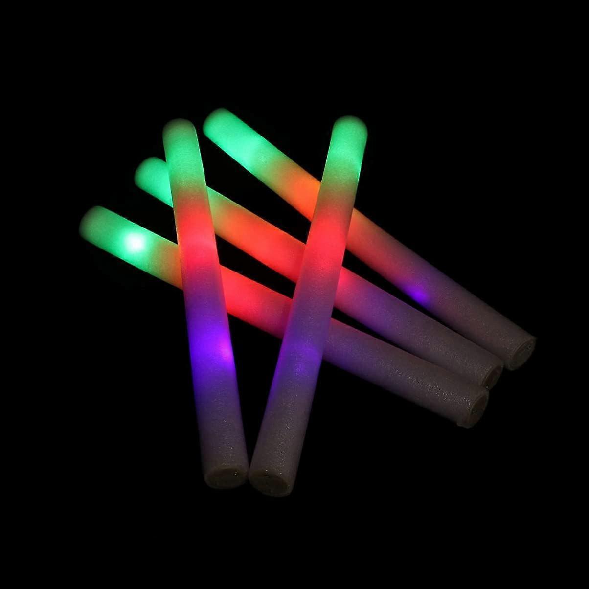 LED Foam Stick 18" Multicolor Glow Stick with 3 Flashing Patterns for ...