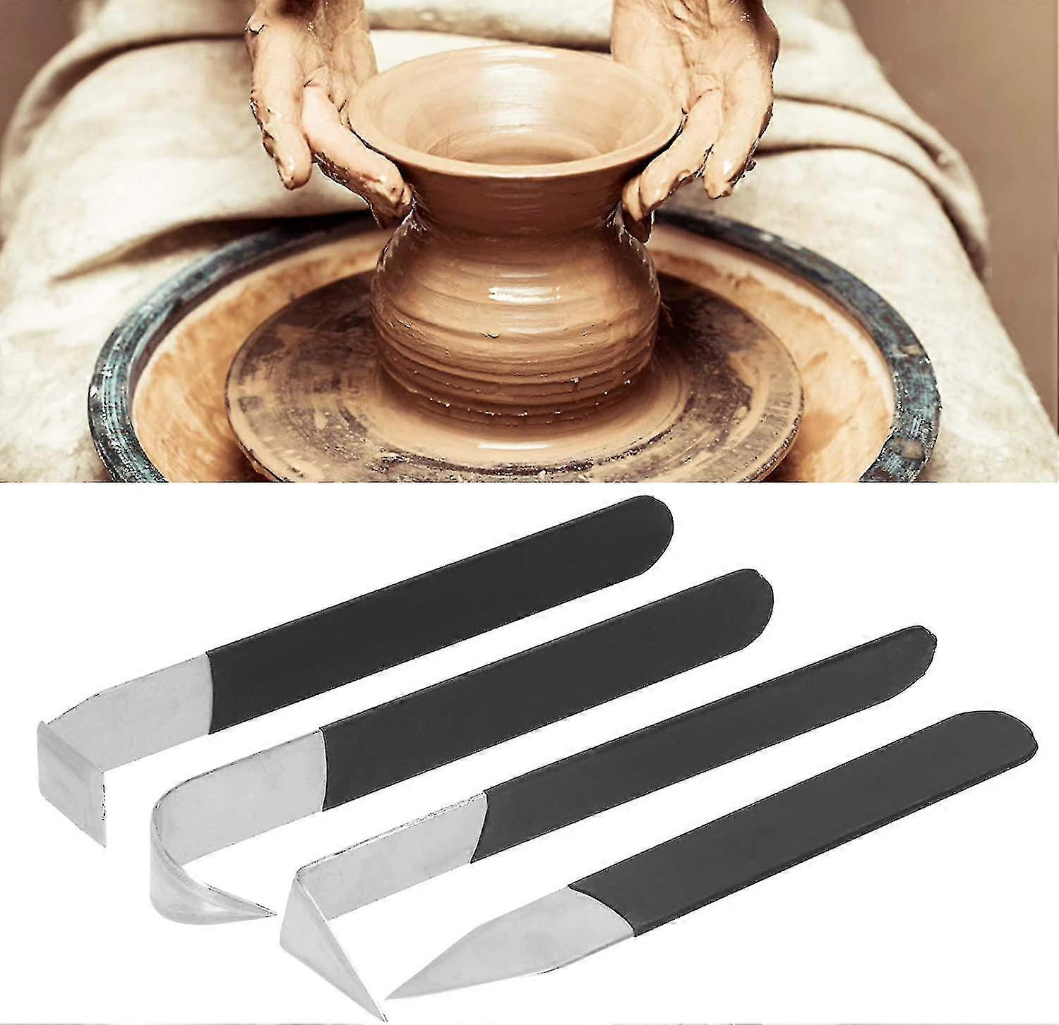 Clay Sculpture Tool Set, 4pcs Stainless Steel Pottery Trimming Tool ...