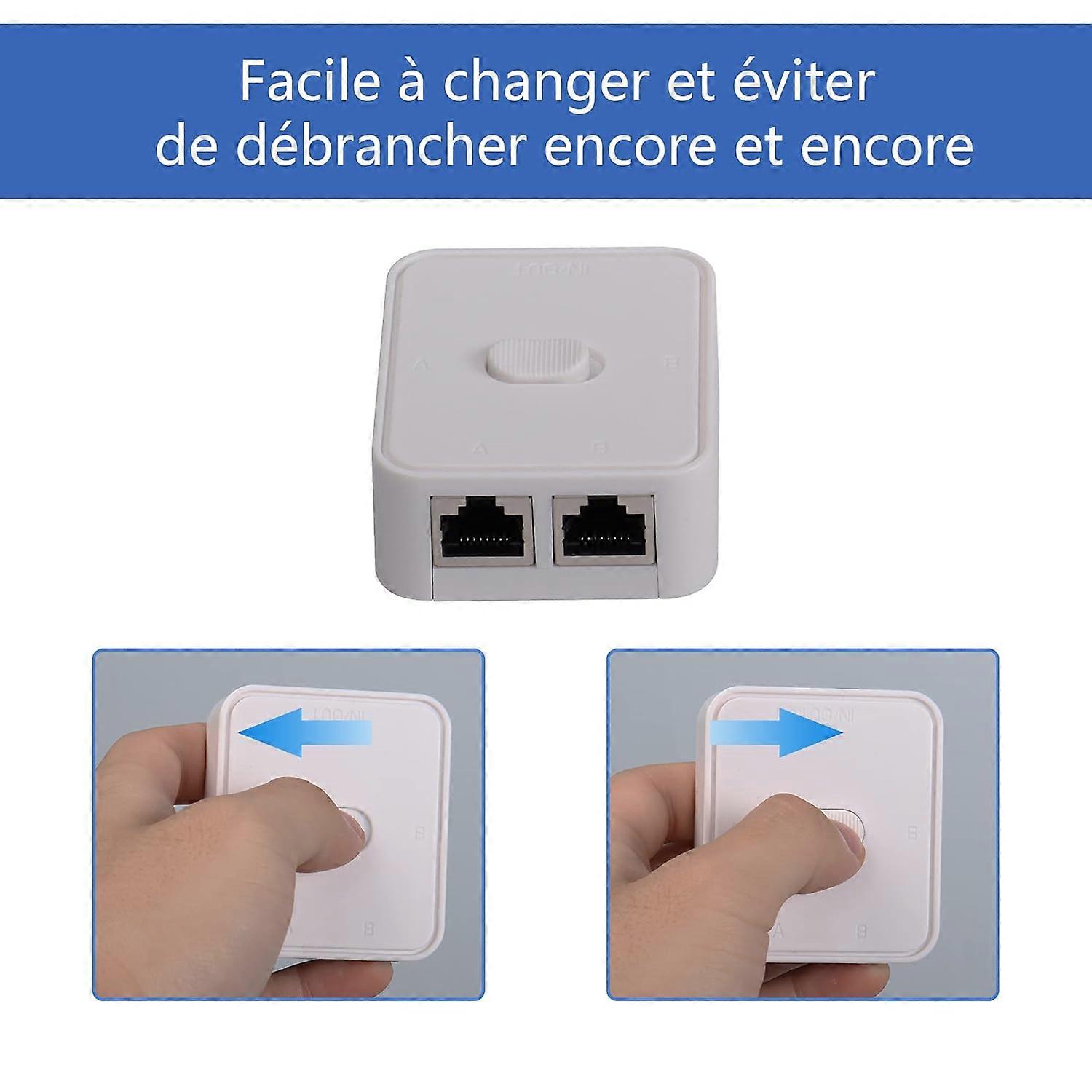 2-port network switch, RJ45, 2-port network switch selector, 100 m 2 in ...