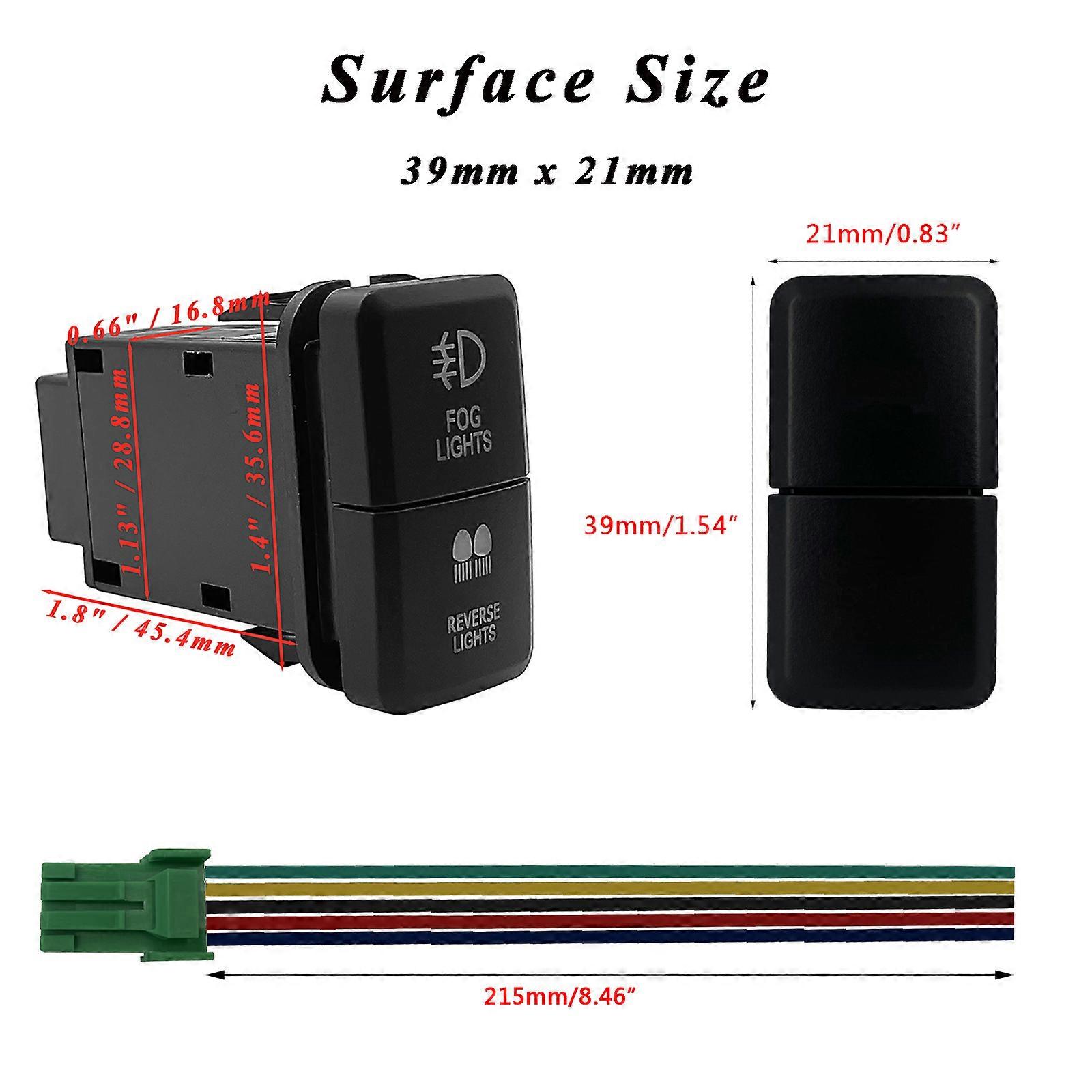 12V Dual Push Button car switch es LED LIGHT BAR FRONT REAR CAMERA For ...