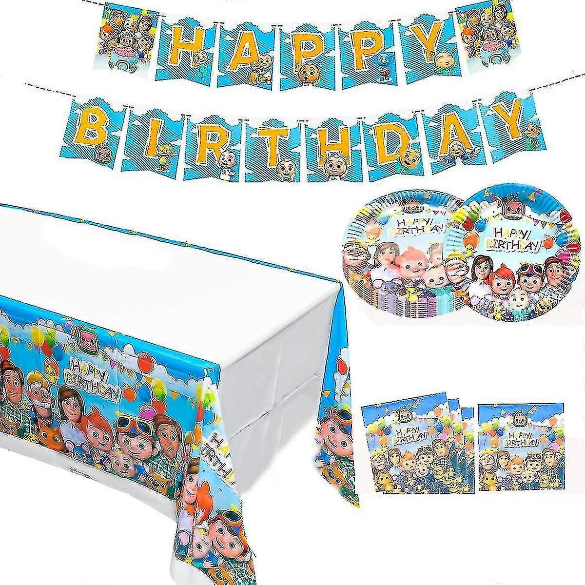 2 Pcs Coco-melon Tablecloth Cartoon Coco-melon Table Cloths For Parties ...