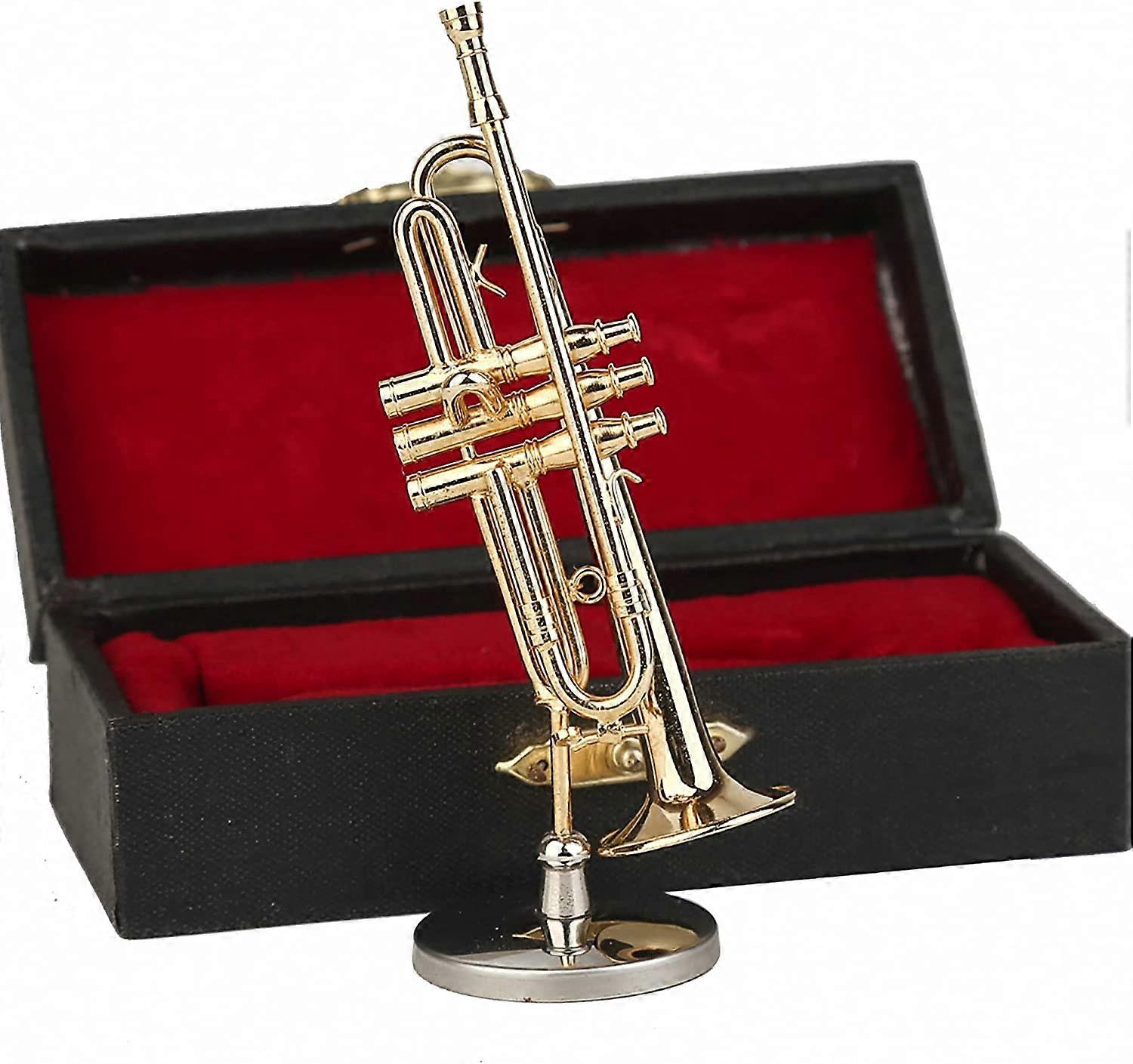 Brass Mini Trumpet with Stand and Case Mini Musical Instrument Mini ...