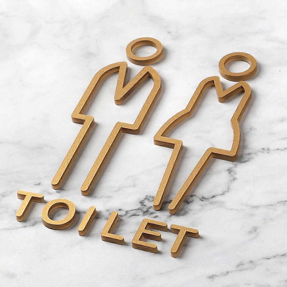 Acrylic Wc Signage Black WC Plaque Orientation Sign Men Women Toilet ...