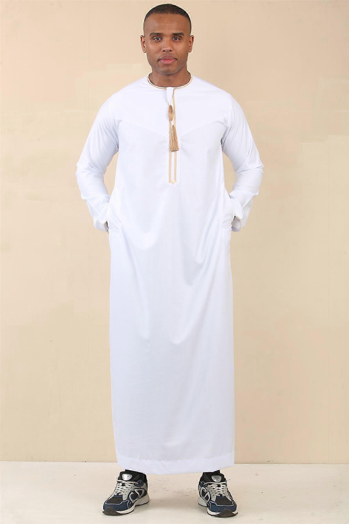 Men's Omani Eid White Thobe Saudi Emirati Jubba Robe | Fruugo UK