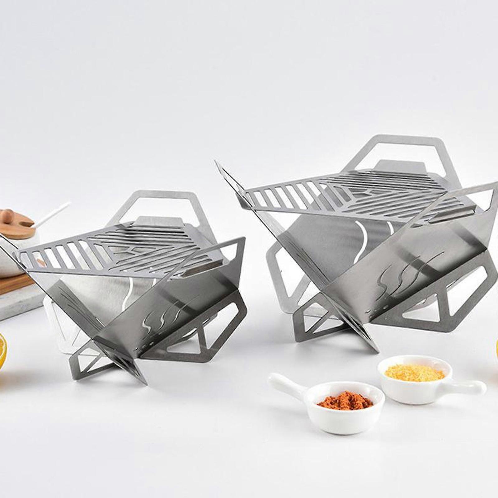 Stainless Steels Folding Fire Pit for BBQ Picnics Patios, Foldable Fire ...