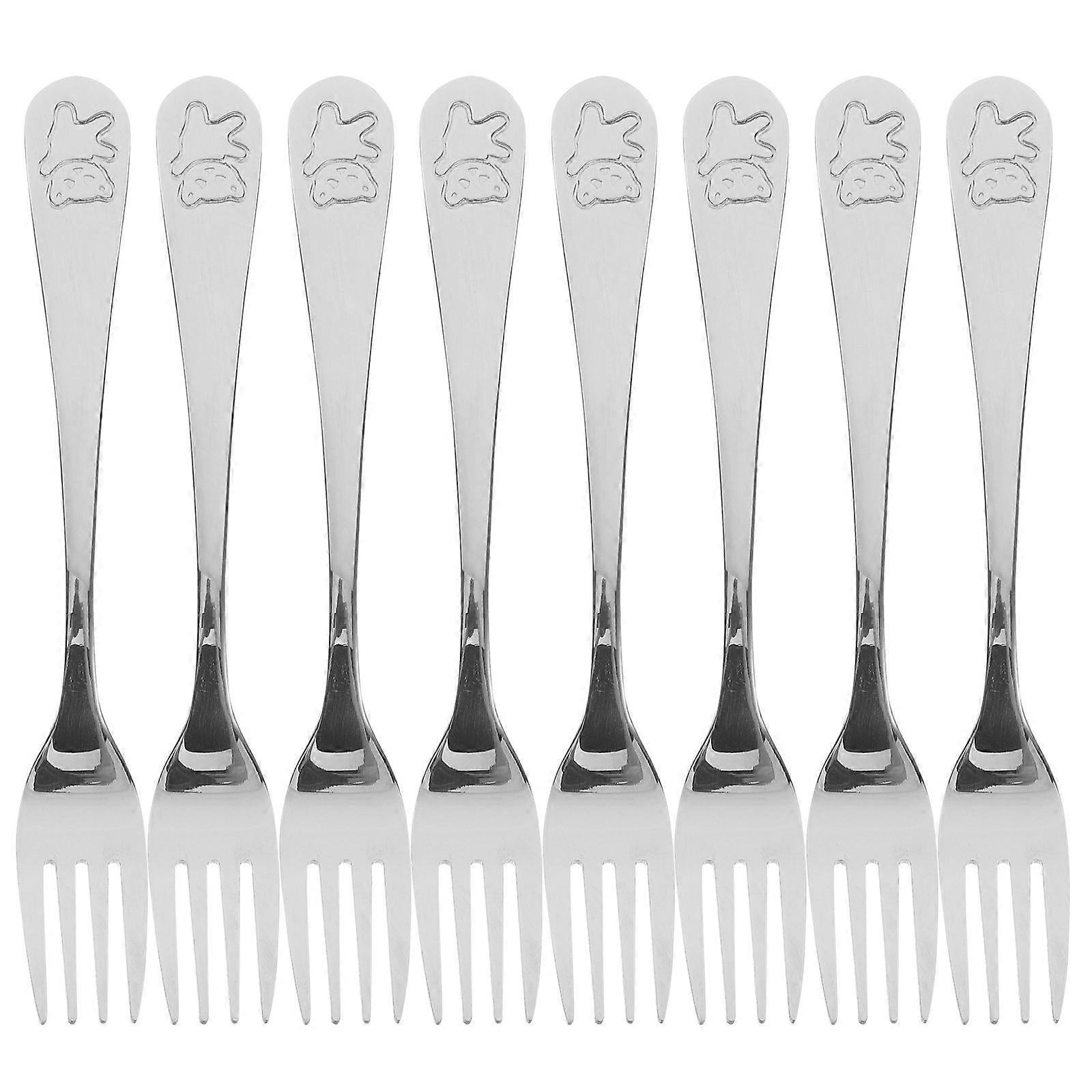 Stainless Steel Dessert Forks Set 9pcs Ergonomic Food Forks for Fruits ...