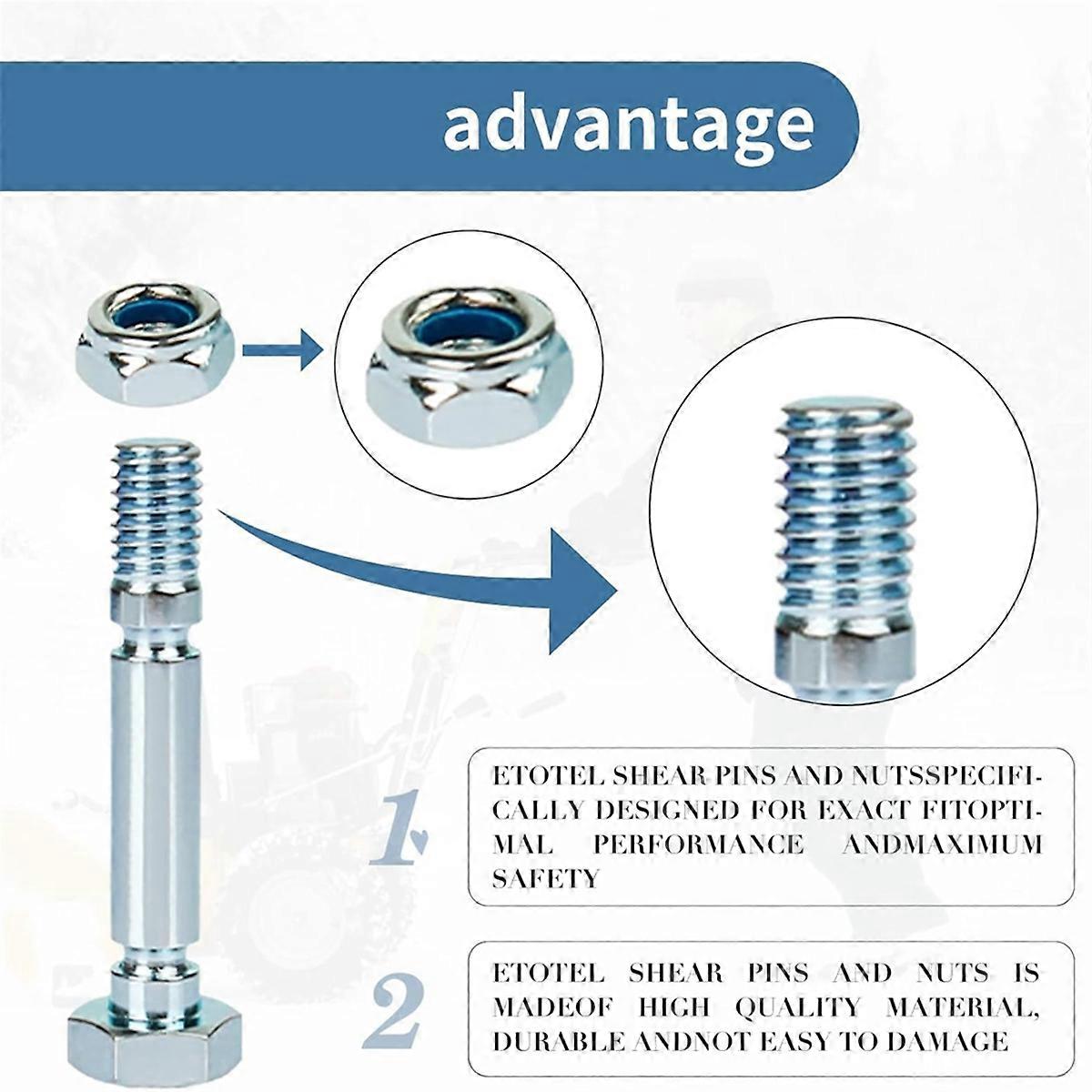 10Pack 707555 Snow Blower Shear Pins for ,, , Dual Stage Snow Thrower ...