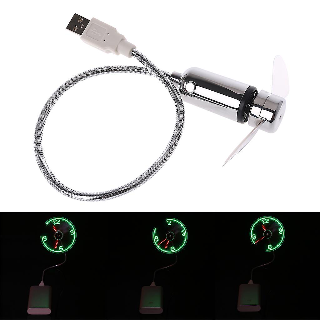 Flexible Gooseneck USB LED Clock Fan with Real for Time Display For ...