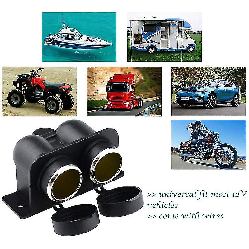 Cigarette Lighter Socket 12v Waterproof Dual Power Plug Outlet With ...