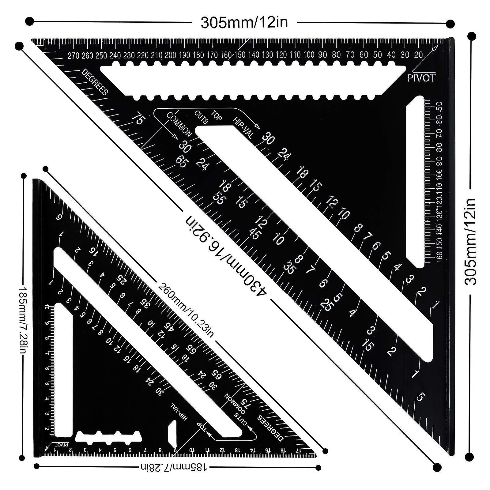 2 Pack Triangle Ruler,7 Inch And 12 Inch Triangle Ruler, Square ...