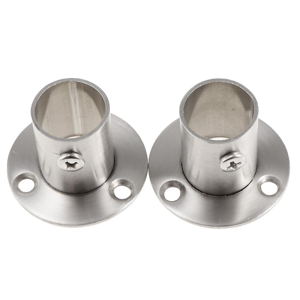 Chrome Tube Pipe Rotating Wardrobe Clothes Garment Rail End Socket 42 x ...