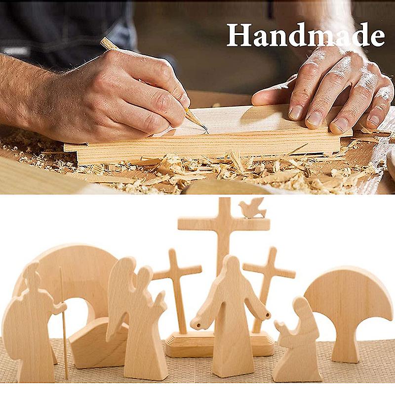Easter Ornament Resurrection Scene Wooden Statue Home Decor | Fruugo UK