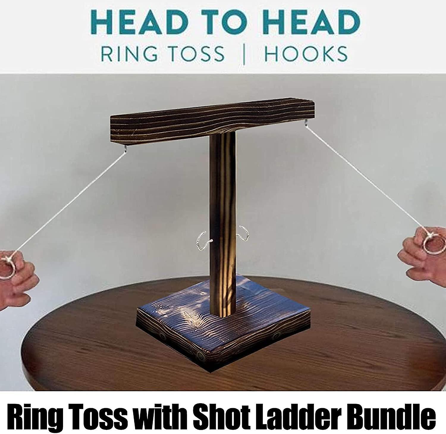 Handmade Wooden Hook Ring Tossing Throwing Toss Games with Shot Ladder ...