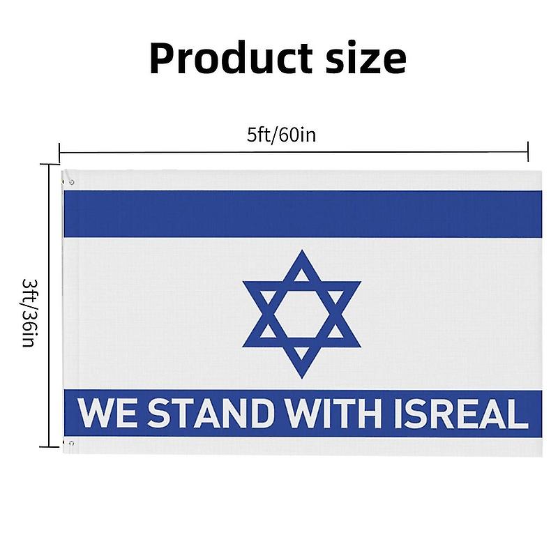 Israel Flag 3x5ft, 90 X 150cm Flag Of Israeli, 3x5 Feet Outdoor Decoration Flag With 2 Brass ...