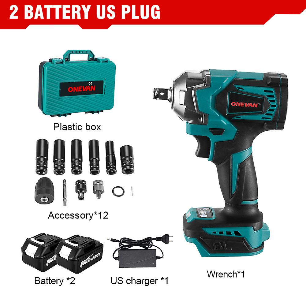 Onevan 1200n.m Brushless Electric Impact Wrench 3 Funtion 1/2 Inch ...