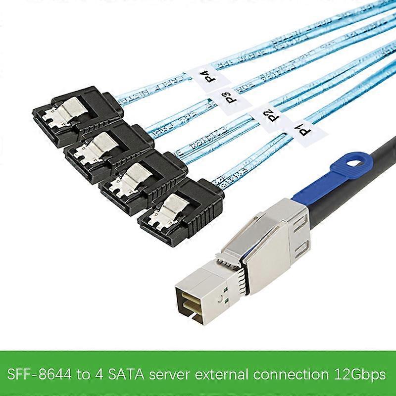 Mini SAS HD SFF-8644 to 4 x SATA 7Pin Hard Disk Cable 12Gbps Server ...