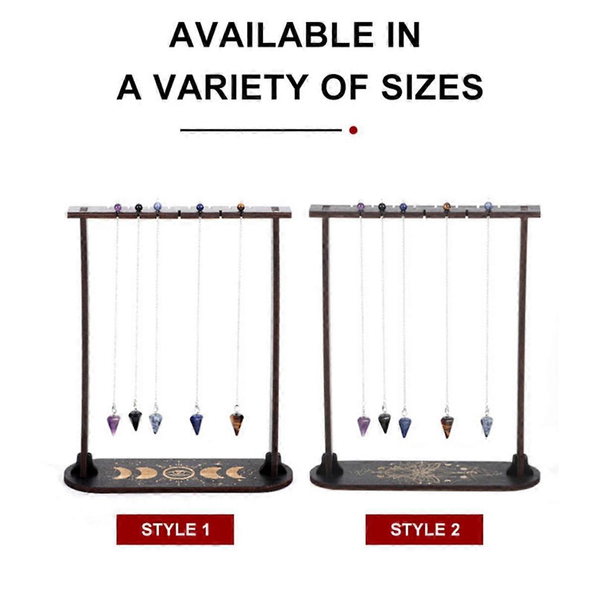 Wood Wiccan Crystal Holder Wooden Pendulum Display Stand Dowsing ...