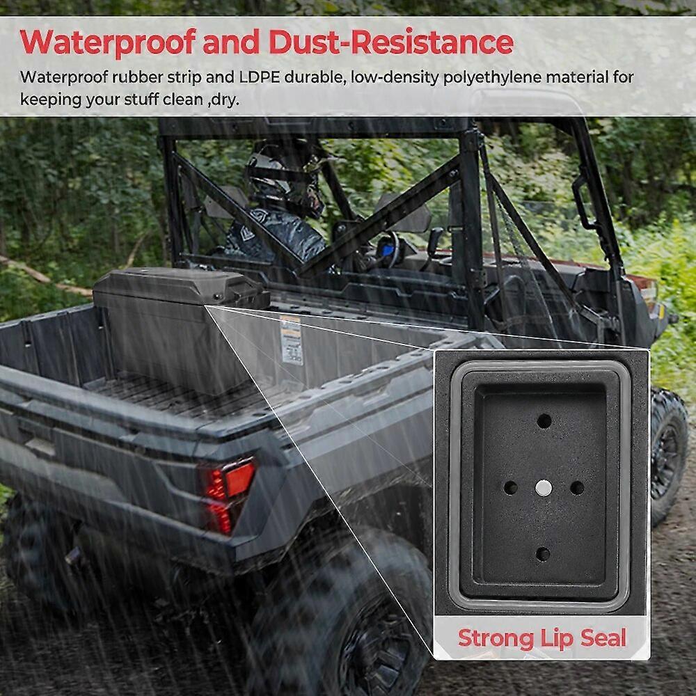 Utv 45l Cargo Bed Storage Box With Lock Compatible With Polaris Ranger ...
