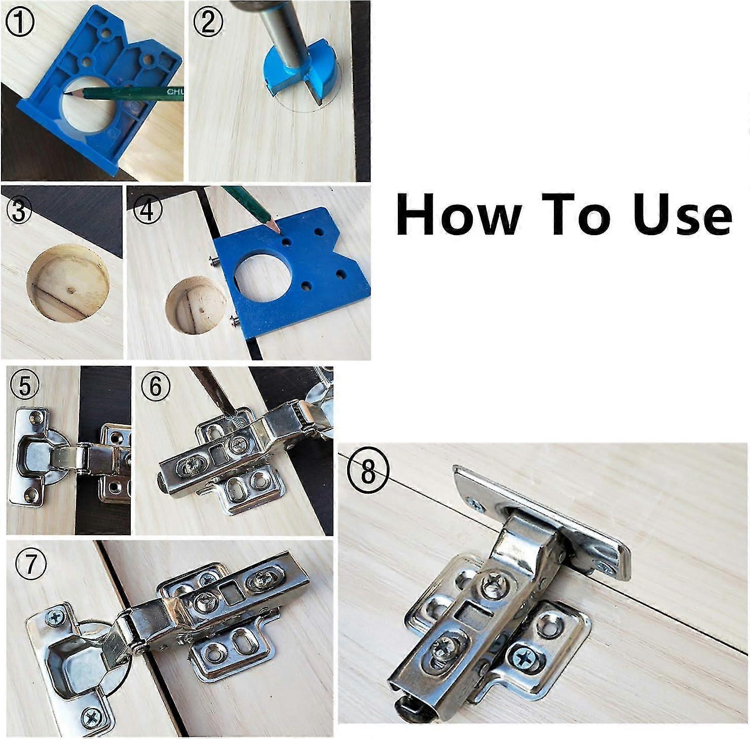35MM Hinge Jig Sets Concealed Hinge Drill Bit Sets Drill Locating Guide ...