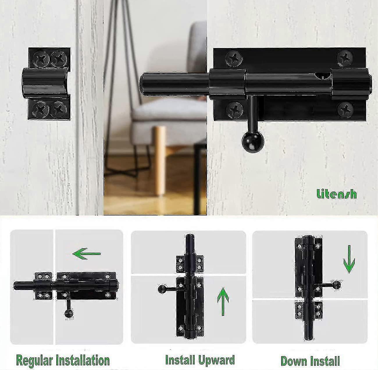 Heavy Duty Slide Gate Latch Bolt Safety Door Lock With Padlock Hole ...