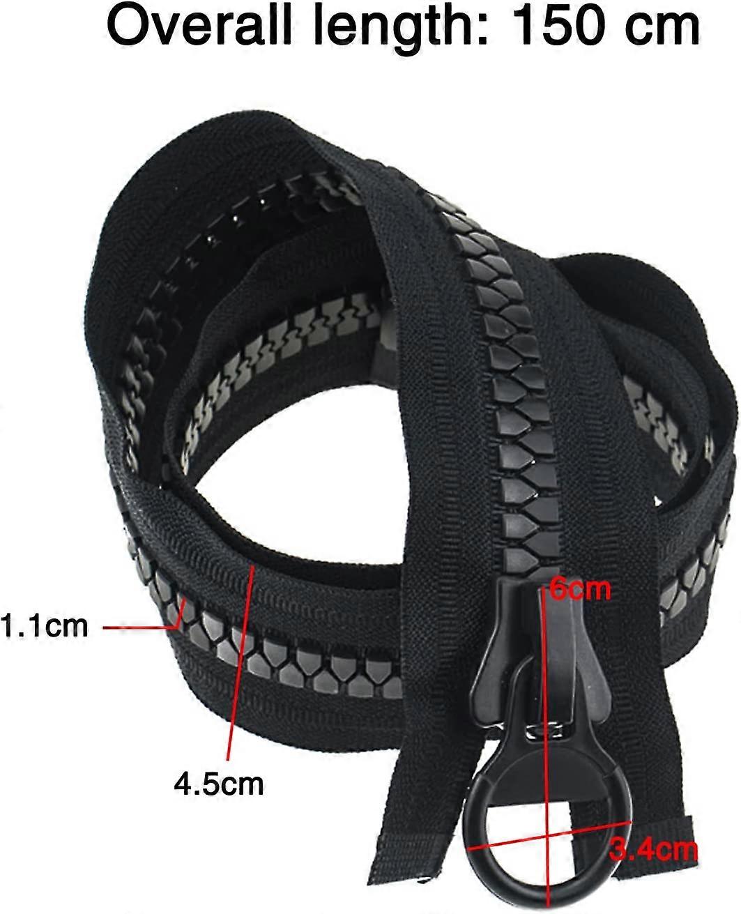 Double Open Super Large Plastic Zipper Black Teeth Heavy Duty Zippers ...