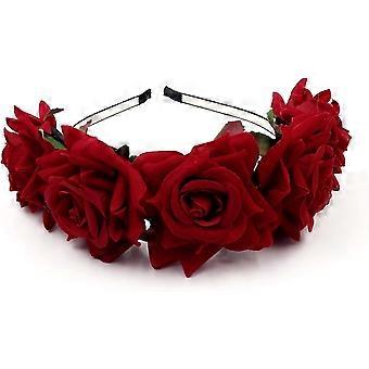 Rot Rose Ladies Girls Garland Flowers Flower Crown Wreath Tiara Flowers ...