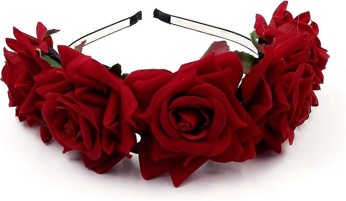 Rot Rose Ladies Girls Garland Flowers Flower Crown Wreath Tiara Flowers ...