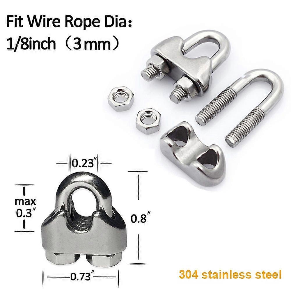 20Pcs Heavy Duty Wire Rope Tension Kits Turnbuckle 1/8 Inch Wire Rope ...