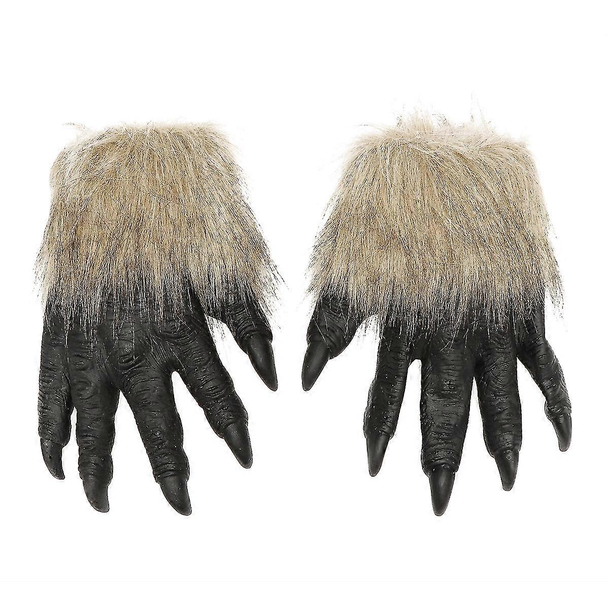 Creepy Full Face Wolf Latex Mask And Wolf Claws Theater Prank Prop ...
