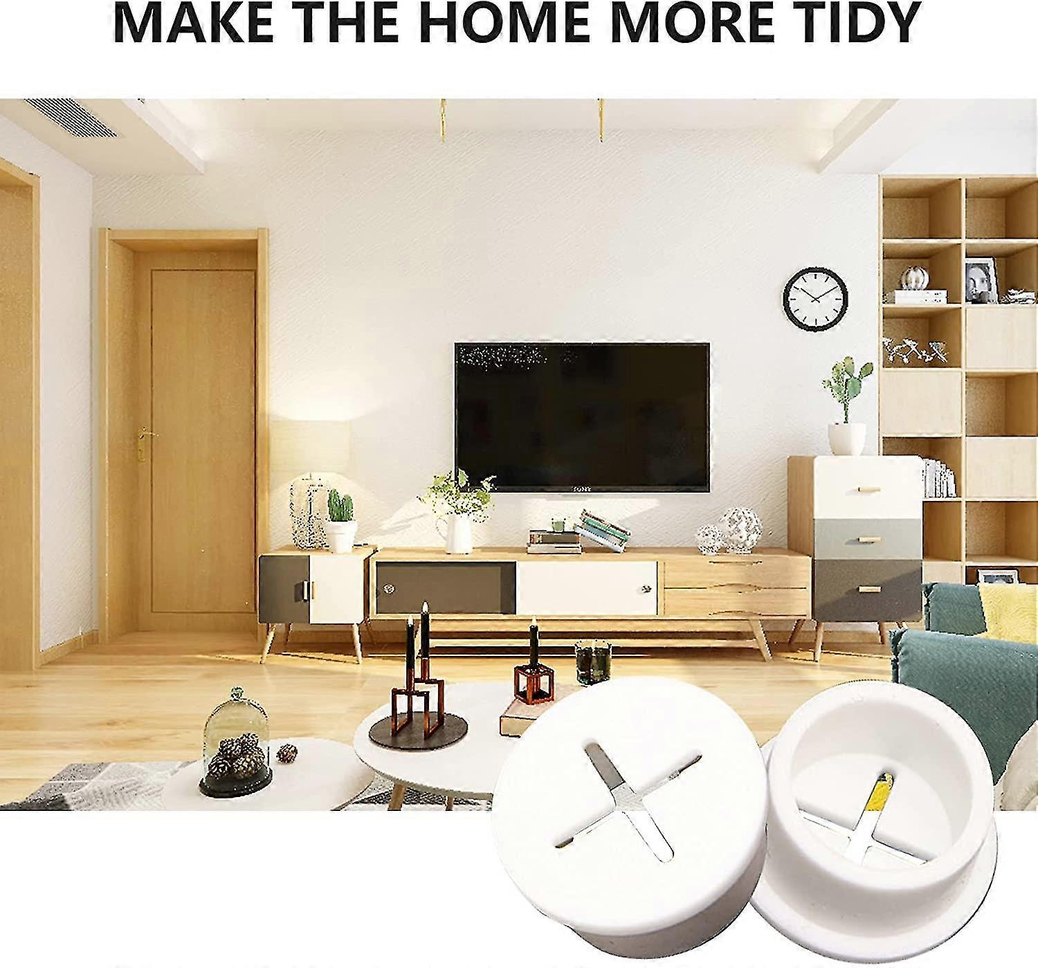 Table Grommet, 6pcs White Desk Grommets Cord Cable Wire Grommet Desk ...