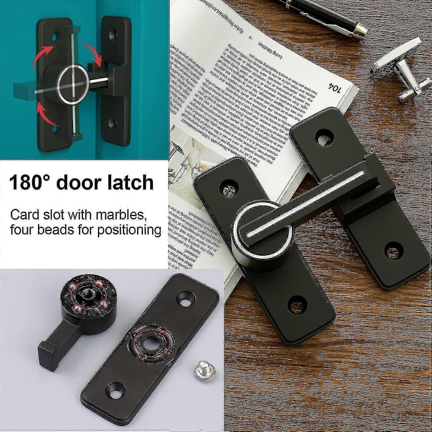 Luminous Interior Sliding Door Lock,180 Swing Door Hook Latch, Anti ...