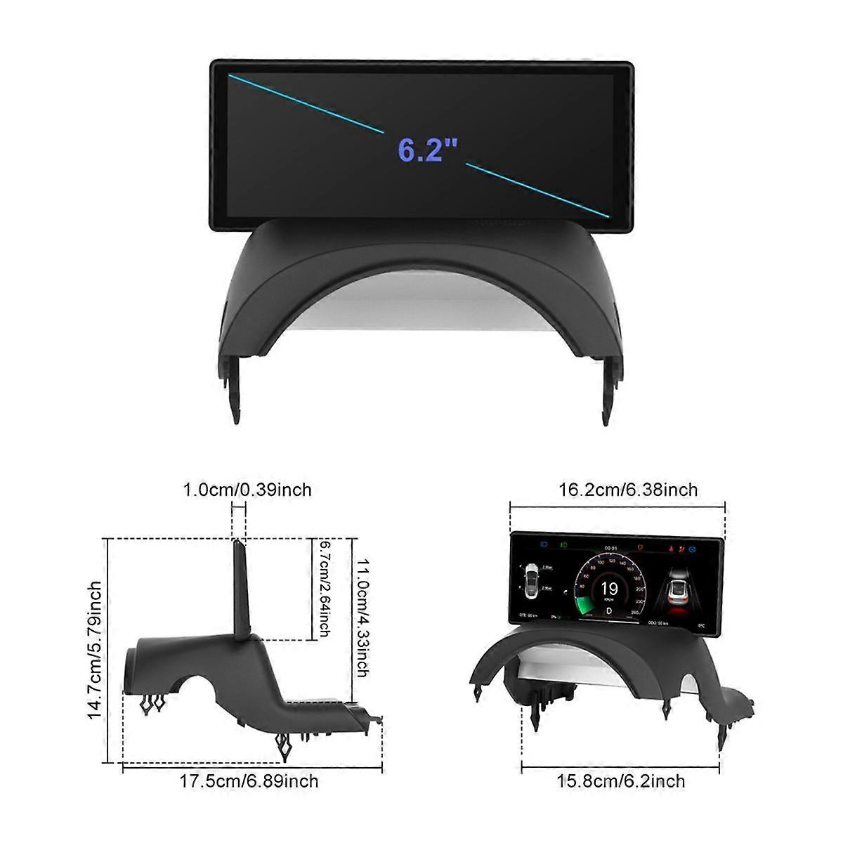 6.2 Inch HUD HD IPS Dashboard Display Screen for Model Y 2017-2023 ...