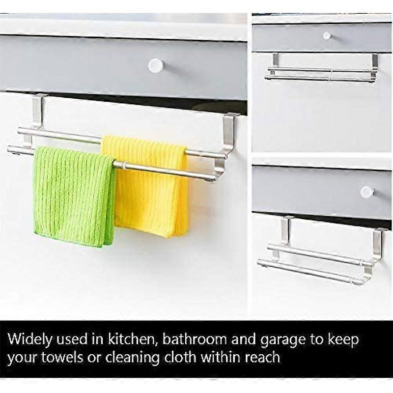 Two Arm Stainless Steel Towel Rail Bathroom Towel Rack Wall Mounted ...