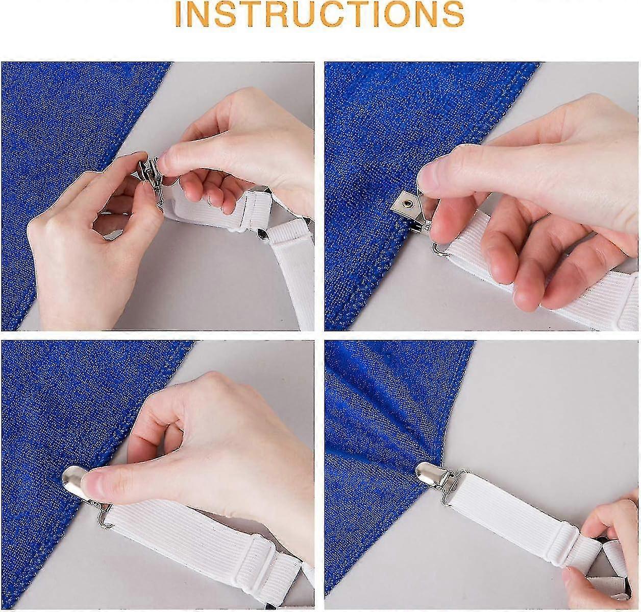 4pcs Triangle Elastic Fitted Sheet Clip Fastener Adjustable Retainer ...