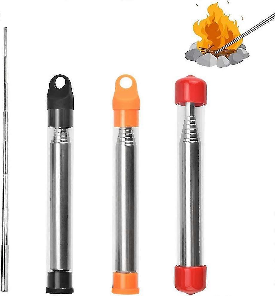 3pcs Blow Fire Tube Pipe Foldable Spitfire Pocket Bellows Stainless ...