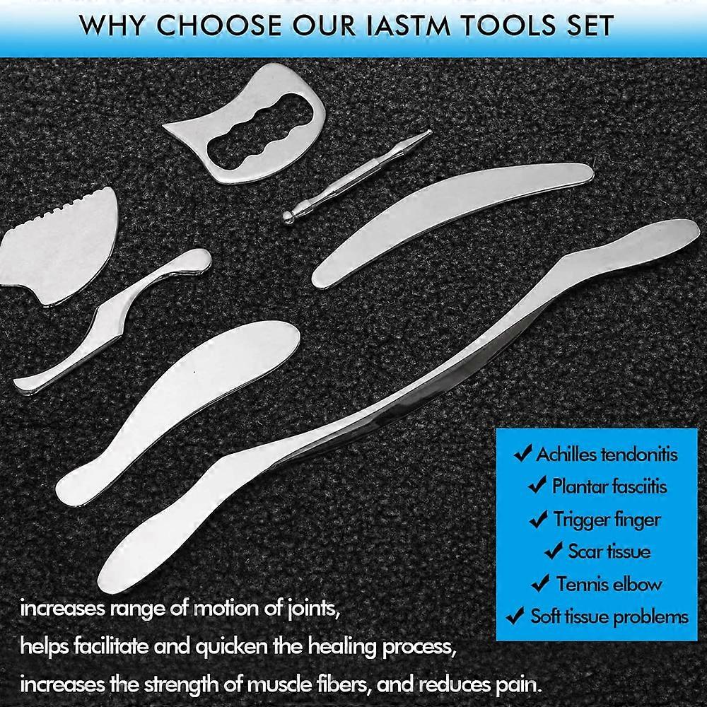 7PCS IASTM Stainless Steel Gua Sha Scraping Tools Muscle Scraper For ...
