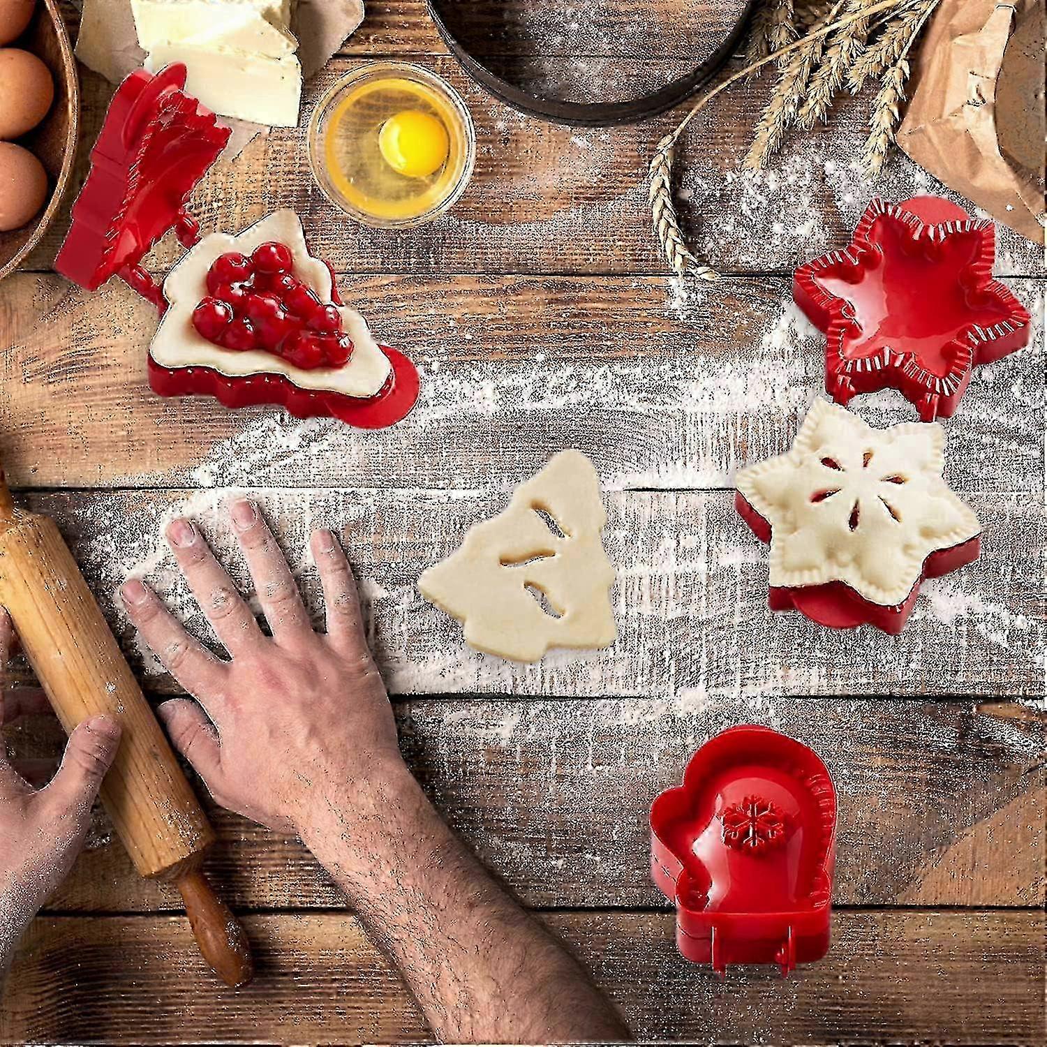 Christmas Cookie Moulds, 3 Pcs Mini Hand Pie Molds with Christmas Trees ...