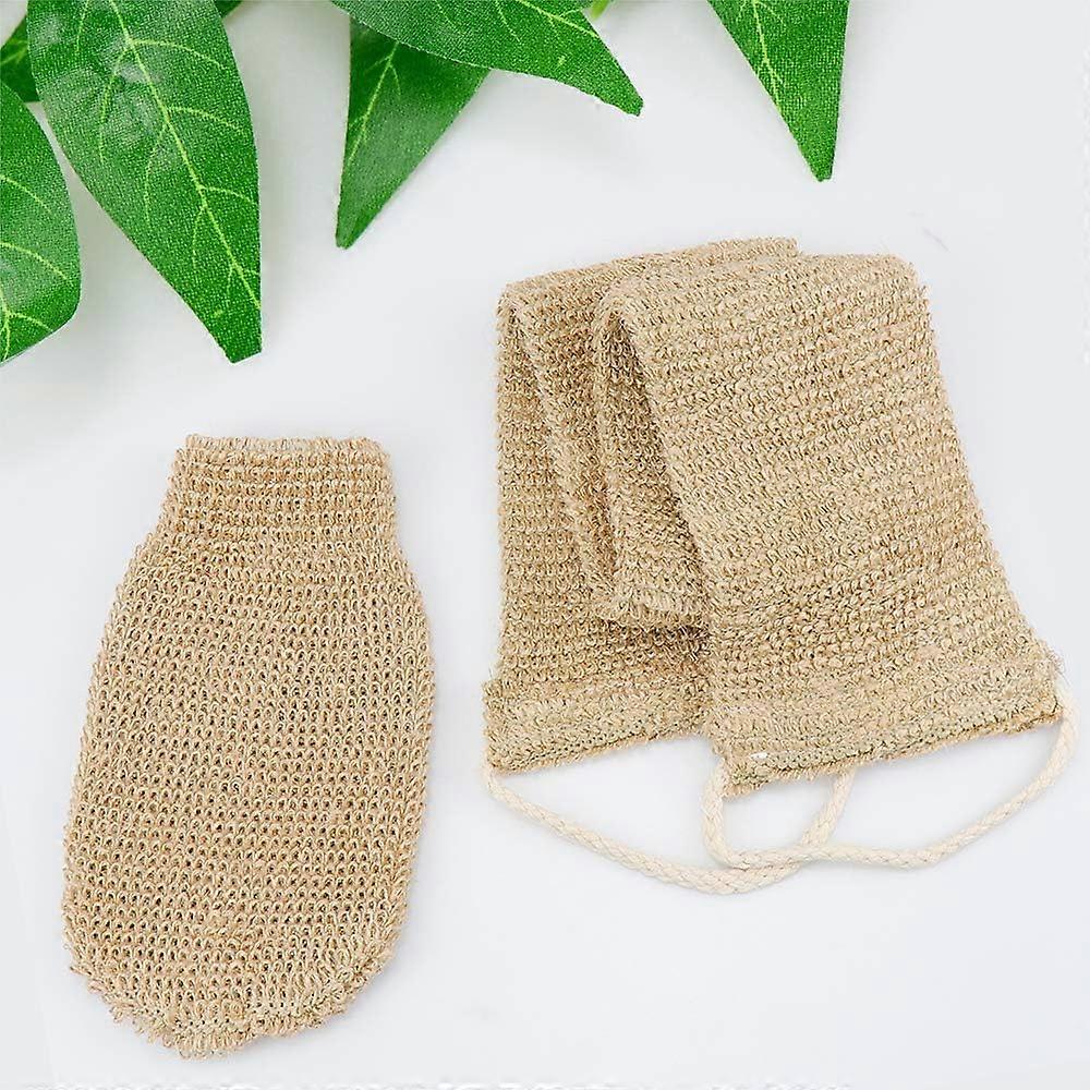 Hemp Back Scrubber Natural Exfoliating Back Strap with Gloves ...